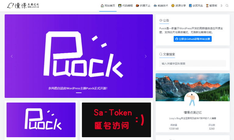 Puock，一个开源的多风格自适应WordPress主题！ – 【佐语小记】